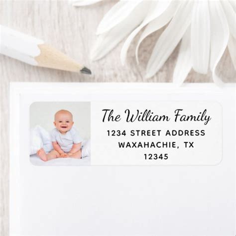 Personalized Photo Return Address Label Zazzle
