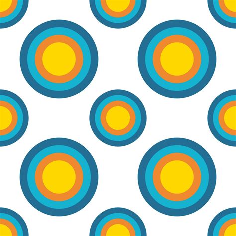 Retro Circle Abstract Background Seamless Pattern Circle Multicolor 1970s Circle Donut Shape