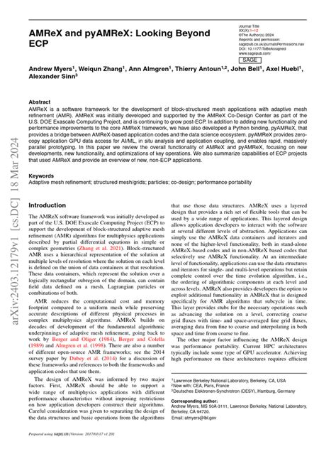 Amrex And Pyamrex Looking Beyond Pdf Graphics Processing Unit