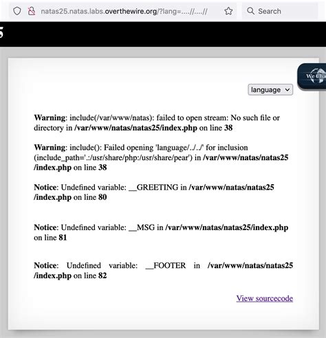 Overthewire Natas Level 25 Walkthrough