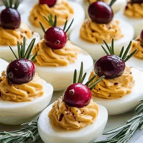 Harvest Cranberry Deviled Eggs Easy Fall Favorite Yummy Temple