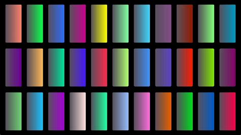 Colorful Smoke Color Shade Linear Gradient Palette Swatches Web Kit Rounded Rectangles Template