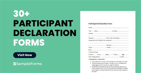 Free 30 Participant Declaration Forms Download How To Create Guide Tips