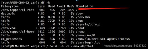 记录一次线上环境bug，解决 dev mapper cl root 100 满了 cl root满了 csdn博客