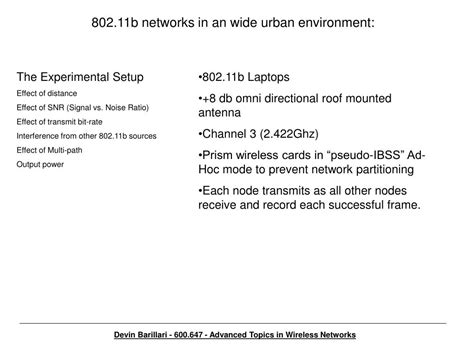 Ppt Link Level Measurements From An 802 11b Mesh Network Powerpoint Presentation Id 6212099