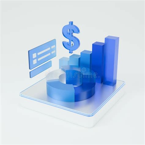 A 3d Blue Illustration Of A Translucent Financial Analytics Stock