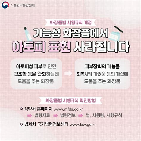 대한민국 식품의약품안전처 앞으로 기능성화장품 을 구매하실 때 제품의 특성을 명확히 할 수 있도록