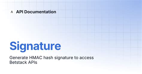 Signature Api Documentation