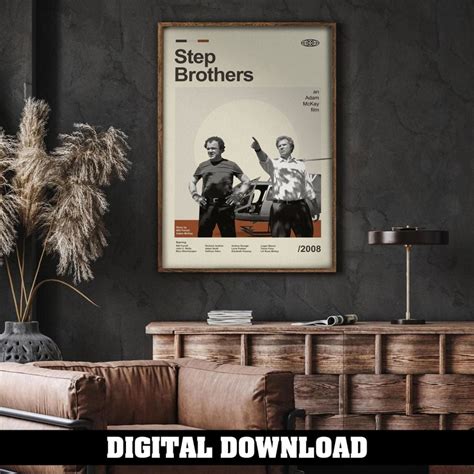 Mid Century Modern Step Brothers Poster Digital Print Custom Movie Wall Art Digital Download