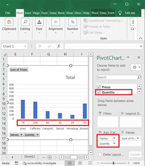 Excel 如何改变 编辑pivot图表的数据源 轴 图例 极客教程