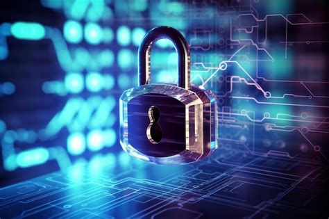 Premium Ai Image A Digital Lock Appears On A Technology Network Data Protectionai Generative