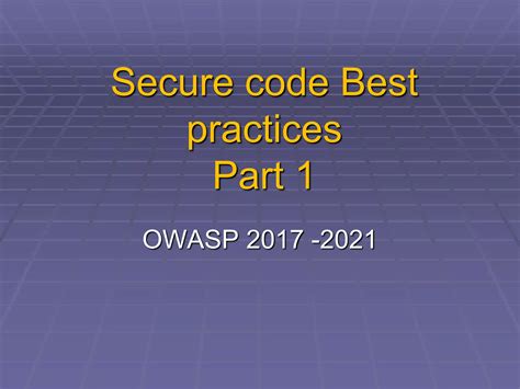 Secure Code Practices Ppt