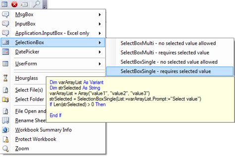 Selectionbox Vba Dialog