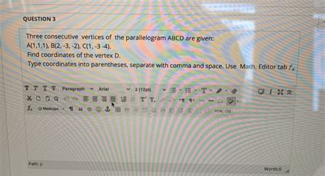Solved Question 3 Three Consecutive Vertices Of The