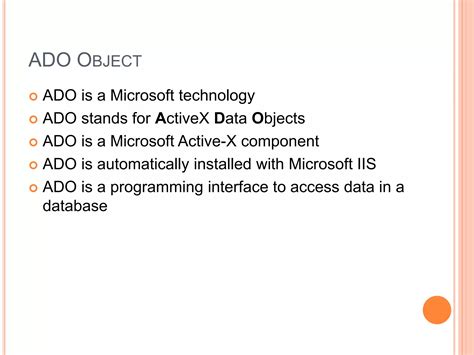 Ado Object Ppt