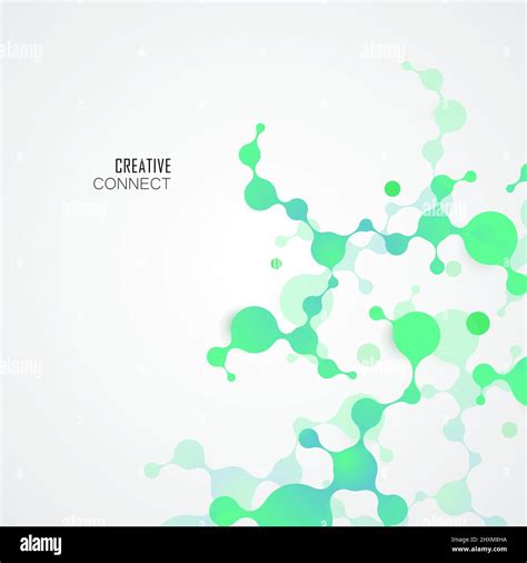 Science Connection Structure With Molecules On Simple Modern White