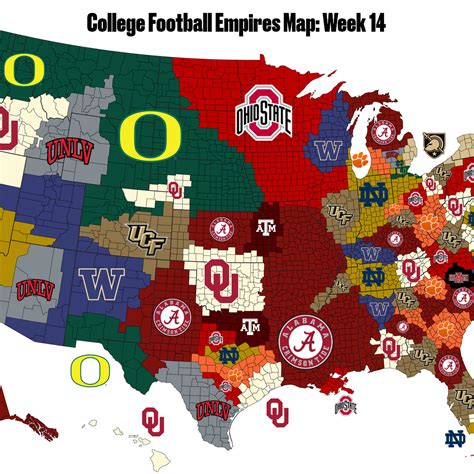 College Football Teams Map