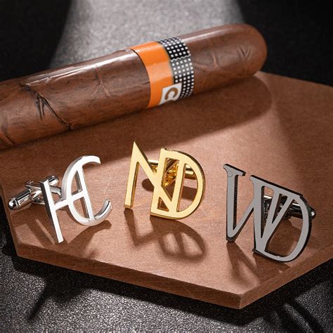 Personalized Overlapping Letter Cufflink Set Of 2 Clothes Accessories