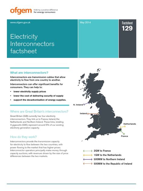 Electricity Interconnectors Factsheet Pdf Electric Power Transmission Electricity