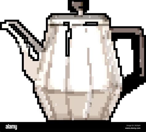 Cute Teapot Tea Kettle Game Pixel Art Vector Illustration Stock Vector Image And Art Alamy