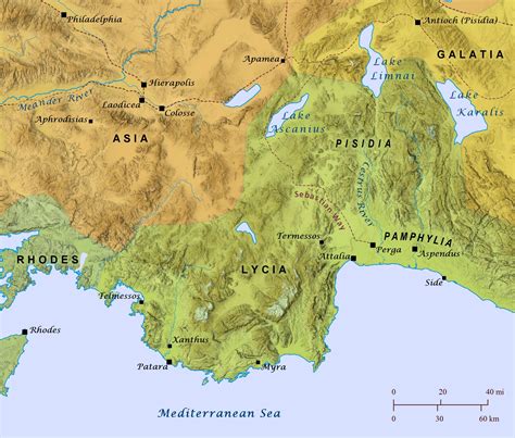 Lycia And Pamphylia Bible Mapper Atlas