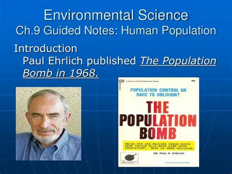 PPT Environmental Science Ch 9 Guided Notes Human Population