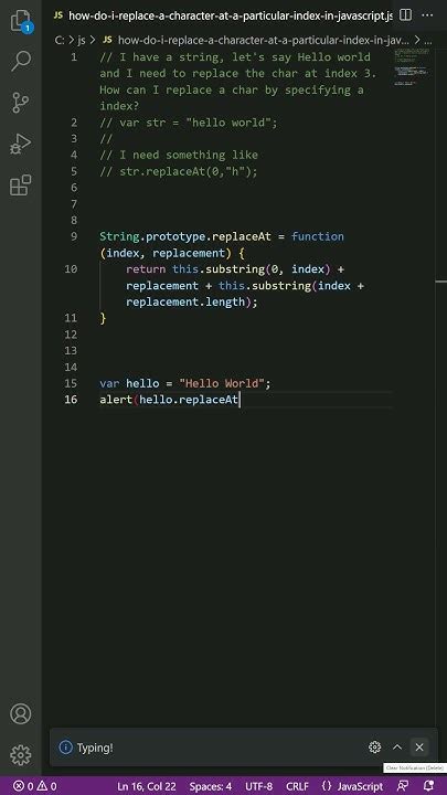 String How Do I Replace A Character At A Particular Index In