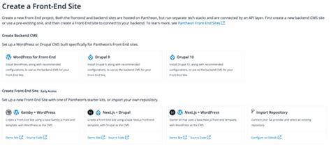 Create A New Project Drupal Nextjs Frontend Starter For Front End Sites Pantheon Docs