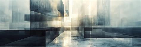 Abstract Architectural Composition With Translucent Blocks Premium Ai Generated Image