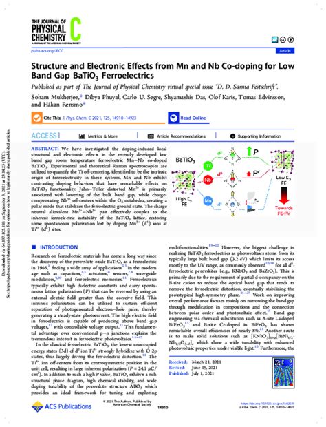 Pdf Structure And Electronic Effects From Mn And Nb Co Doping For Low
