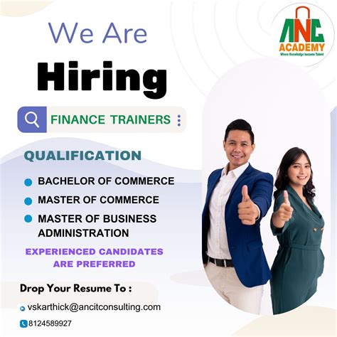 Ancit On Linkedin We Are Hiring For Finance Trainers