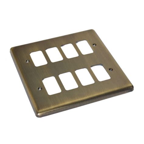Antique Brass 8 Gang Grid Plate Wgp8gab United Electrical Products