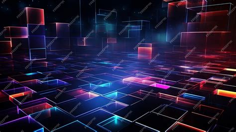 Premium Ai Image Future Glitch Concept Background With Colorful Light