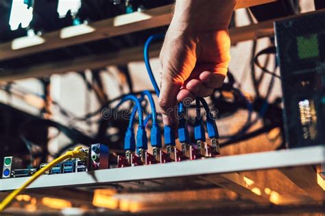 Programmer Configures Hardware For Mining Stock Photo Image Of Graphic Income