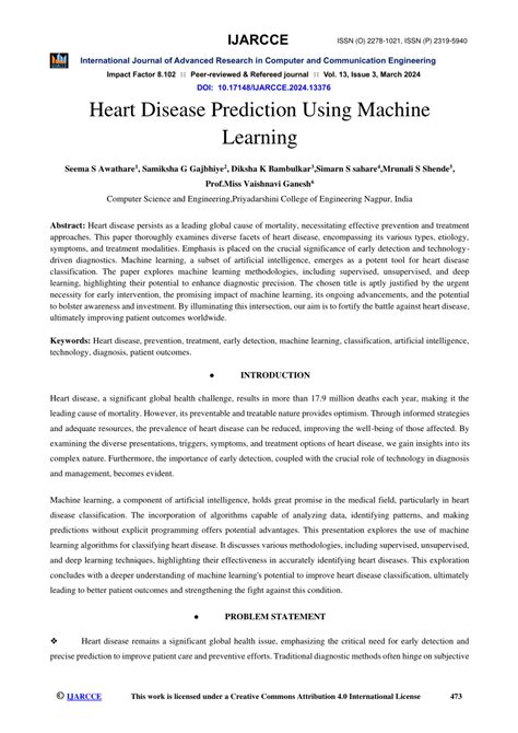 (PDF) Heart Disease Prediction Using Machine Learning