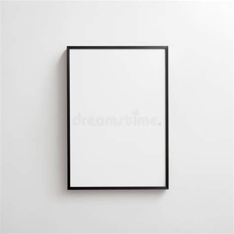 Black Frame Rectangular Vertical Shape White Wall Stock Illustration