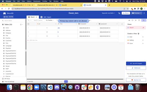 Vue Block Attempts To Edit Primary Key Column As In V Issue