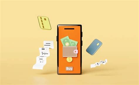 Billetera Y Teléfono Móvil Naranja Teléfono Inteligente Con Monedas