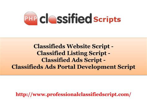 PPT Classifieds Ads Portal Development Script PowerPoint Presentation ID