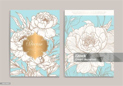 벡터 모란 장식 패턴이 있는 고급 초대 카드 디자인 빈티지 템플릿입니다 배경과 벽지에 사용할 수 있습니다 우아하고 고전적인 벡터 요소는 장식에 좋습니다 0명에 대한 스톡