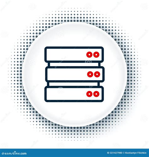 Line Server Data Web Hosting Icon Isolated On White Background