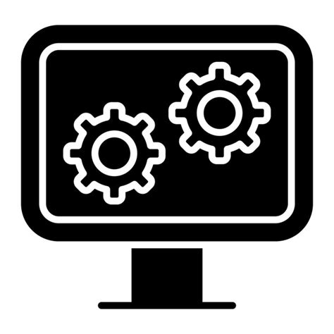 Premium Vector Computer Settings Glyph Solid Black Illustration
