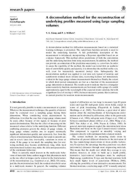Pdf A Deconvolution Method For The Reconstruction Of Underlying