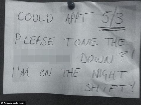 Hilarious Notes Pleading With Neighbours To Keep It Down During Sex Daily Mail Online