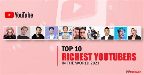 World's Top 10 Richest YouTubers of 2021 - Wonderslist
