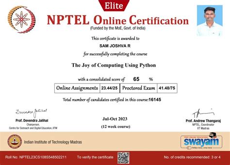 Python Nptel Certificate Learning Joyofcomputing Programming Computerscience