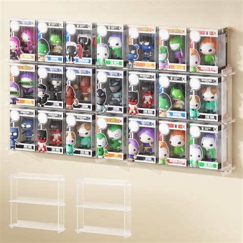 Winkine Wall Display Shelves Compatible With 21 Funko Pop In Box Easy