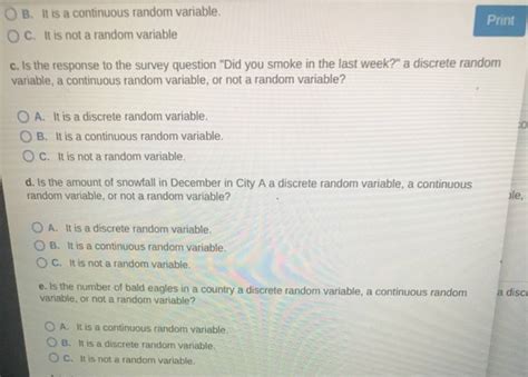 Solved Determine Whether The Random Variable Is Discrete Or