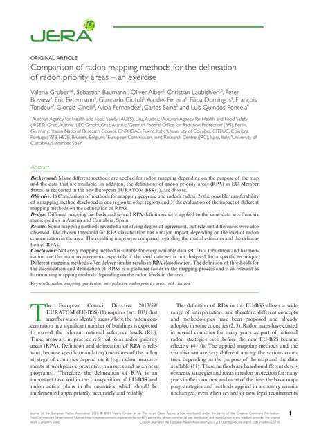 Pdf Comparison Of Radon Mapping Methods For The Delineation Of Radon