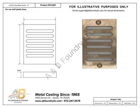 Buy Lid For Overflow Drain 4″ For Use With Plastic Base In Aluminum Aandb Foundry Llc